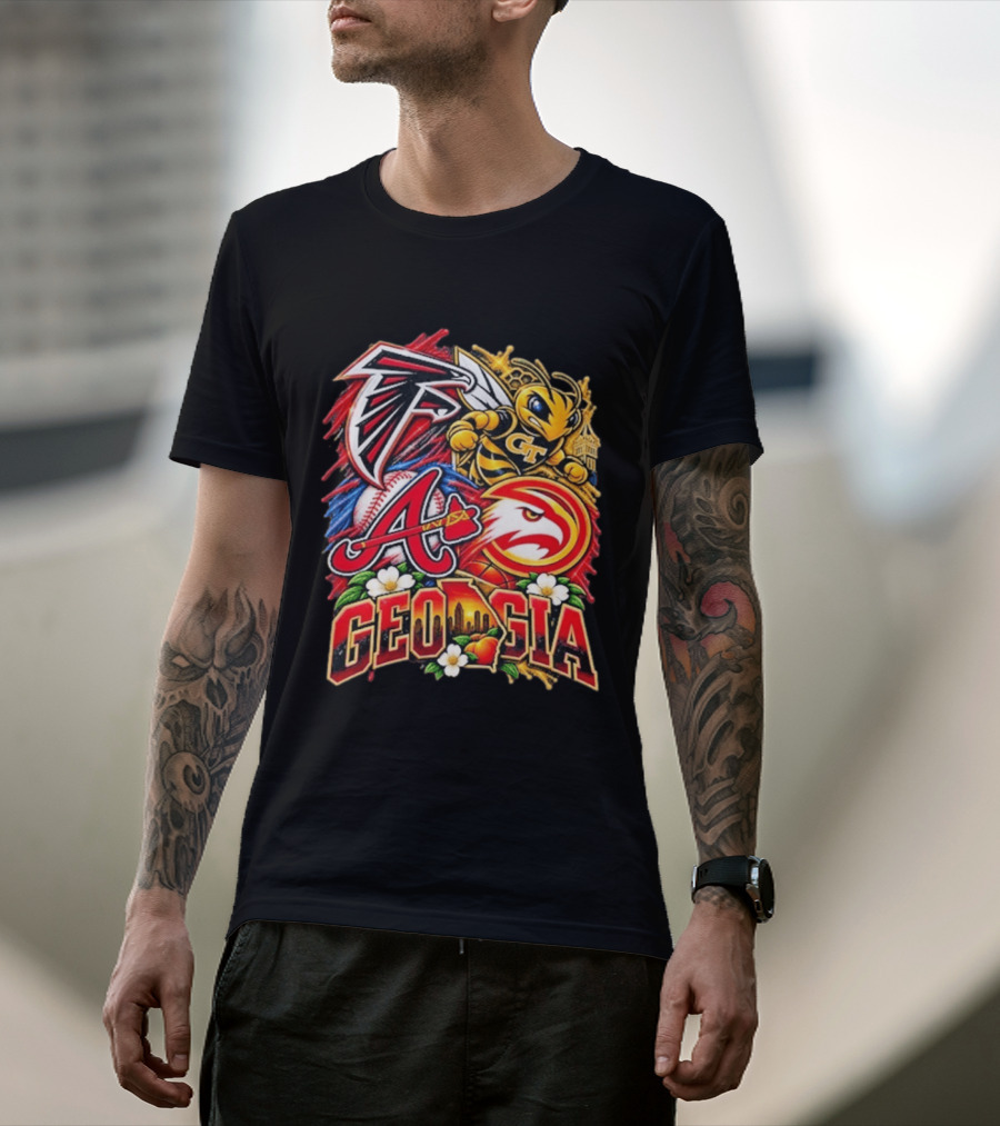 Atlanta Falcons Braves Georgia Tech Yellow Jackets Hawks Georgia Sports Teams T-Shirt