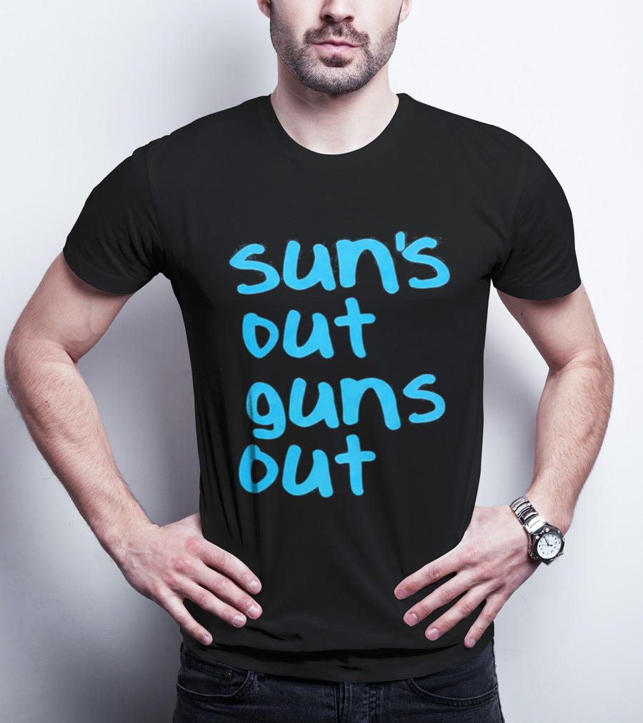 Sun's Out Guns Out Channing Tatum Blue T-Shirt