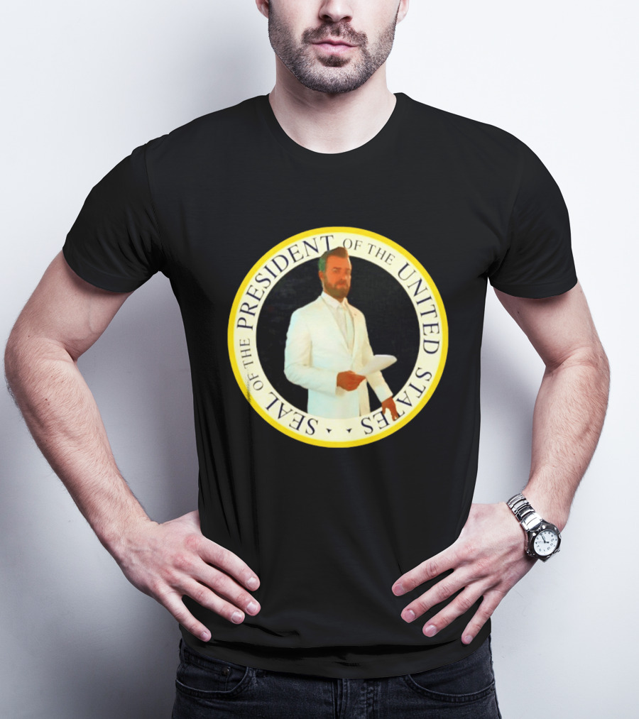 Seal Of The President Of The United States Justin Theroux In White Suit T-Shirt