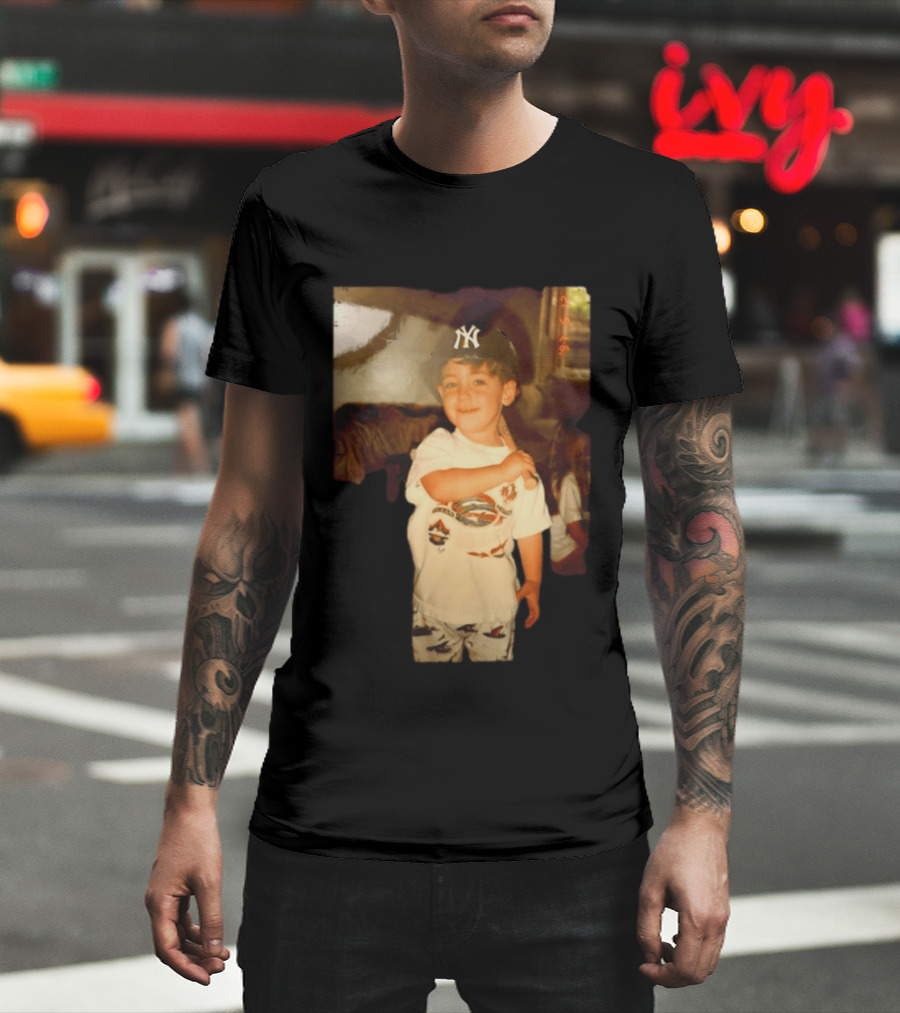 Cody Bellinger Young Yankee Fan Childhood Photo New York Yankees Cap T-Shirt
