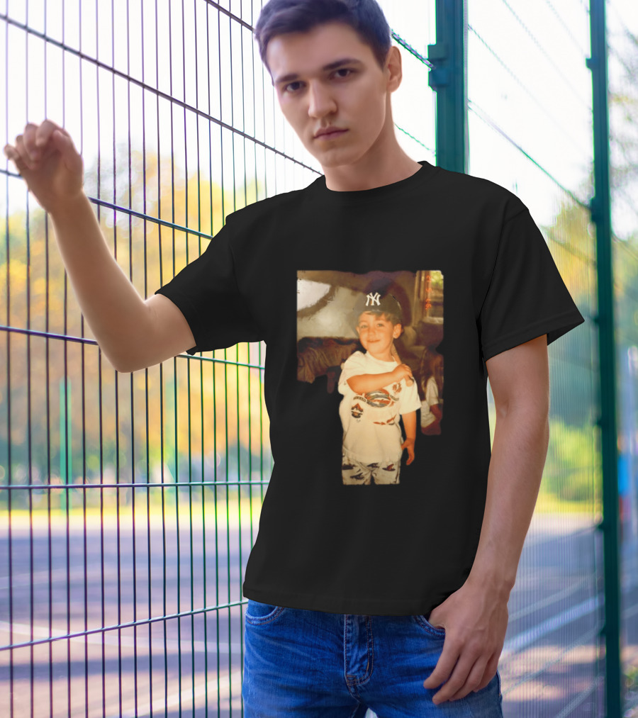 Cody Bellinger Young Yankee Fan Childhood Photo New York Yankees Cap T-Shirt