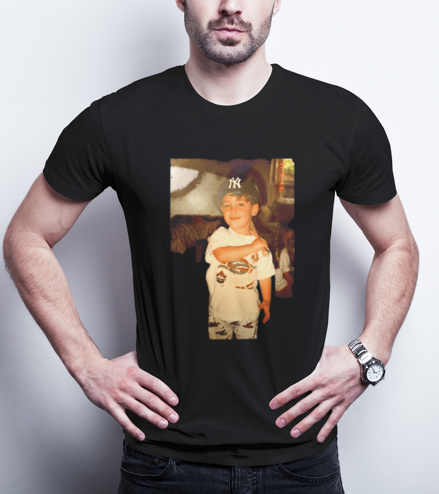 Cody Bellinger Young Yankee Fan Childhood Photo New York Yankees Cap T-Shirt