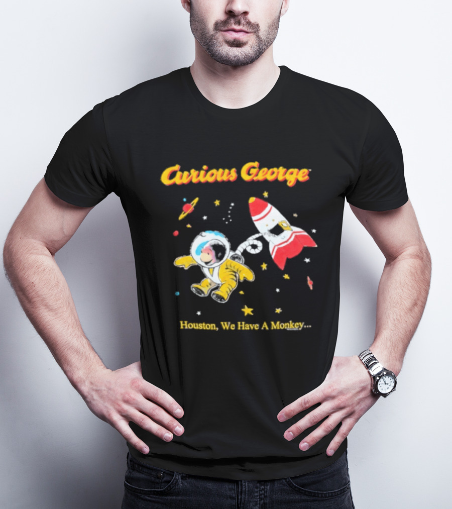 Curious George Astronaut Adventure Houston We Have A Monkey Space Rocket T-Shirt