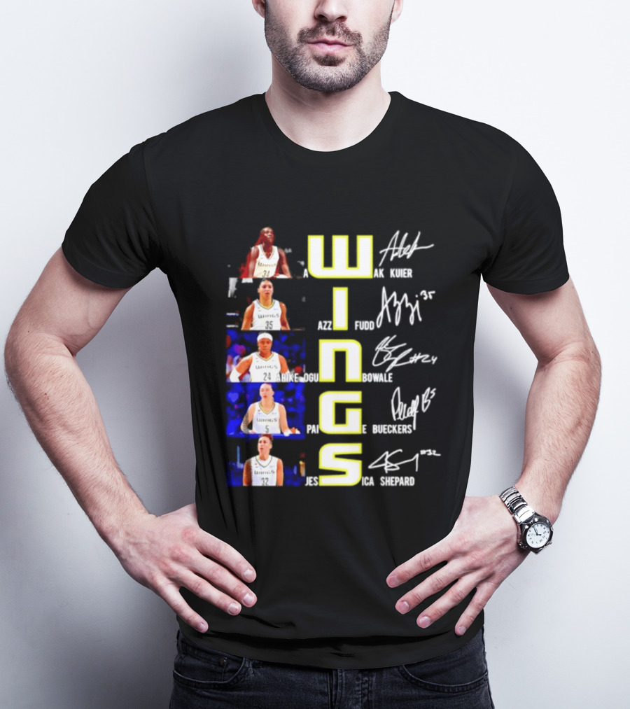 Dallas Wings Awak Kuier Azzi Fudd Arike Ogunbowale Paige Bueckers Jessica Shepard Signatures Compilation T-Shirt
