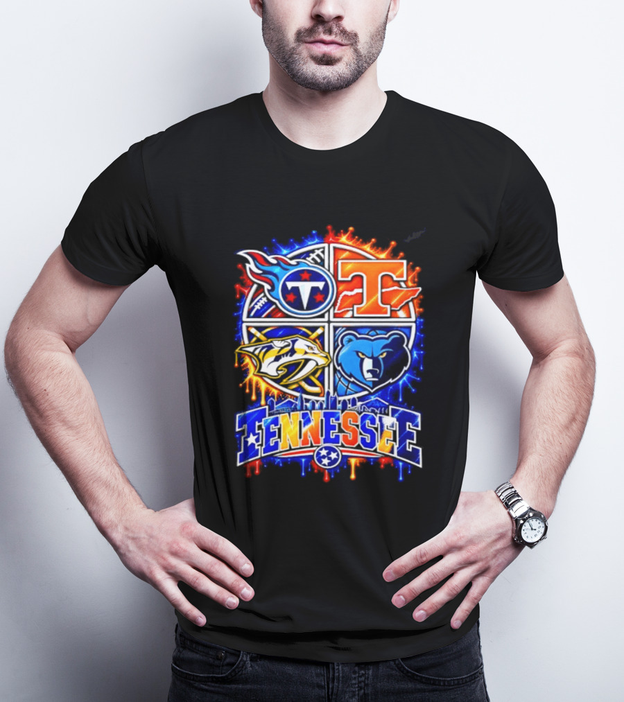Tennessee Titans Volunteers Predators Grizzlies Sports Skyline T-Shirt