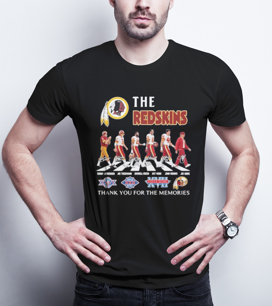 The Redskins Legends Abbey Road Thank You For The Memories Super Bowl Seasons T-Shirt