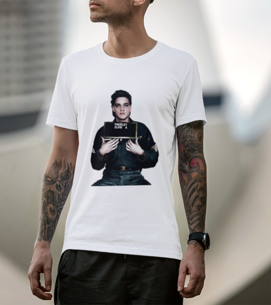 Elvis Presley Army Shot King Of Rock And Roll Iconic Military T-Shirt