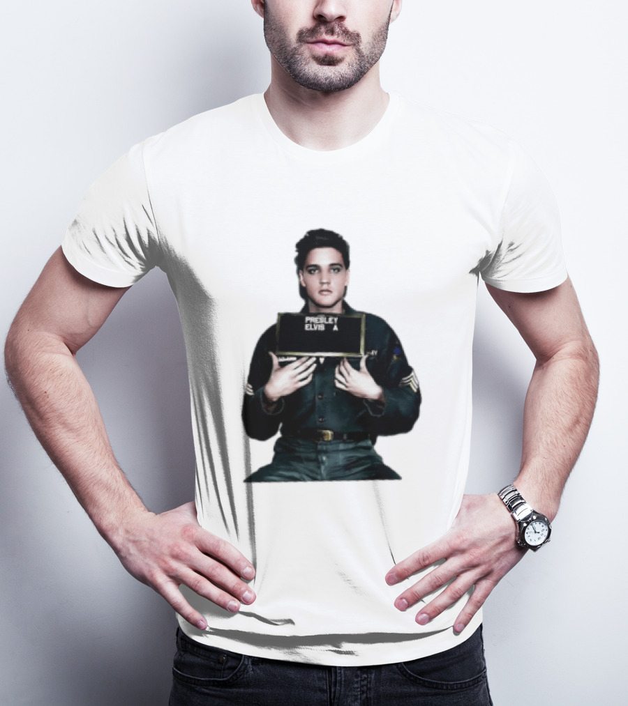 Elvis Presley Army Shot King Of Rock And Roll Iconic Military T-Shirt