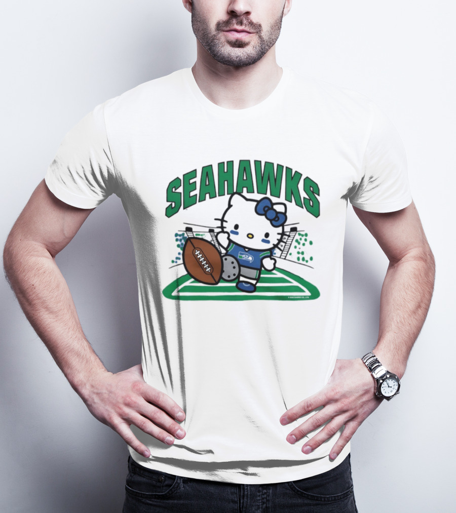Hello Kitty Seattle Seahawks Football Stadium Kickoff T-Shirt