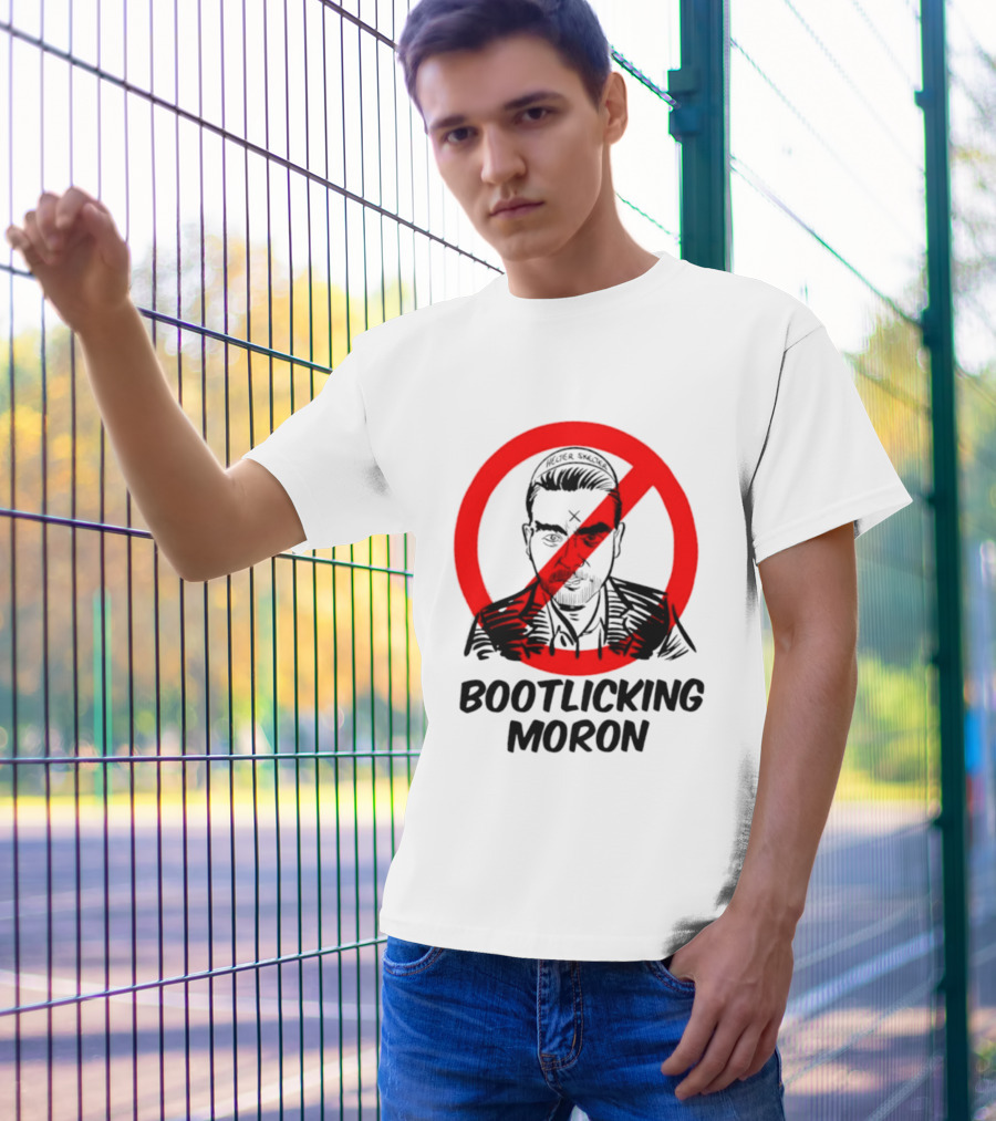 Helter Skelter Bootlicking Moron Red Circle Crossed Out Brian Walsby T-Shirt