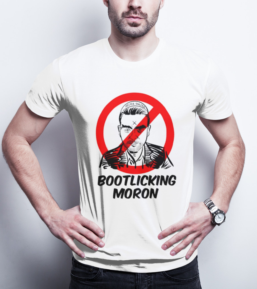 Helter Skelter Bootlicking Moron Red Circle Crossed Out Brian Walsby T-Shirt