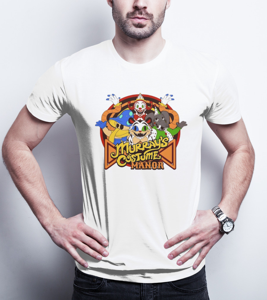 HEX X FNaF Secret Of The Mimic 2 Murray's Costume Manor With Clown And Animal Characters T-Shirt