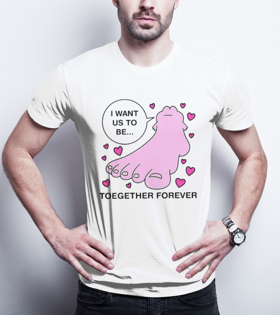 I Want Us To Be Toegether Forever Pink Frog Hearts T-Shirt