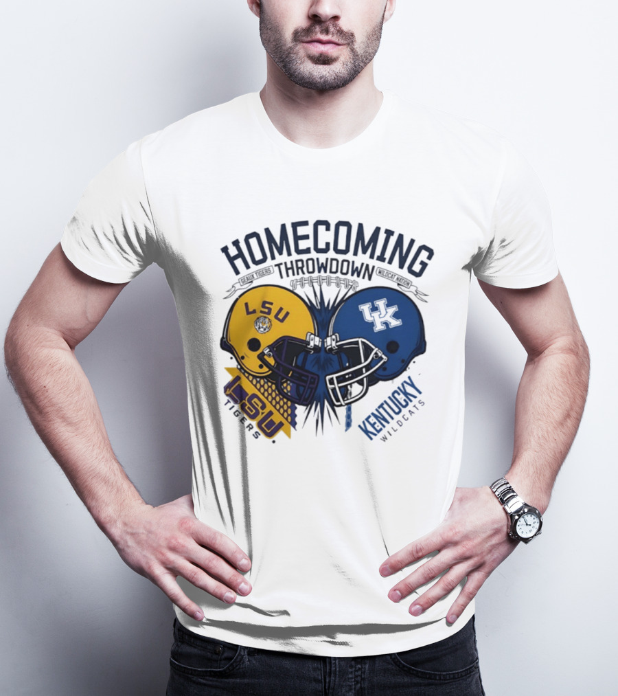 LSU Tigers Vs Kentucky Wildcats Football Homecoming Throwdown October 10 2026 Helmet Clash T-Shirt