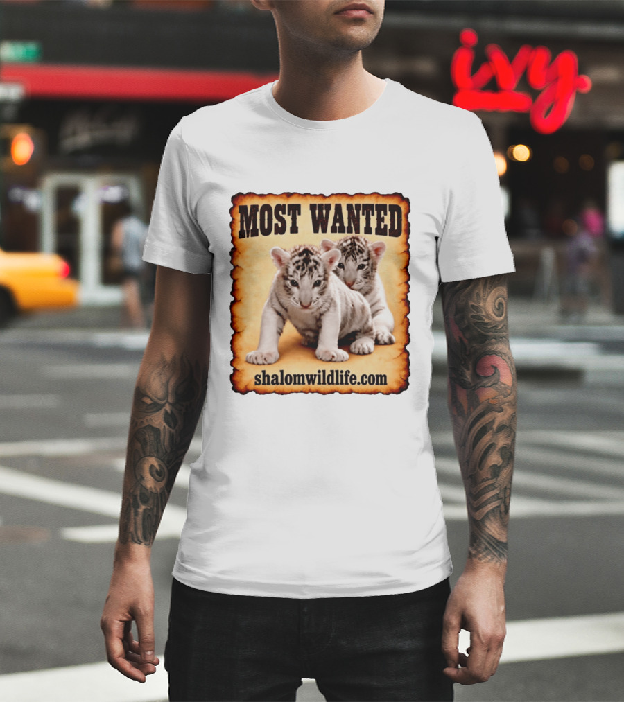 MOST WANTED White Tiger Cubs Shalom Wildlife T-Shirt