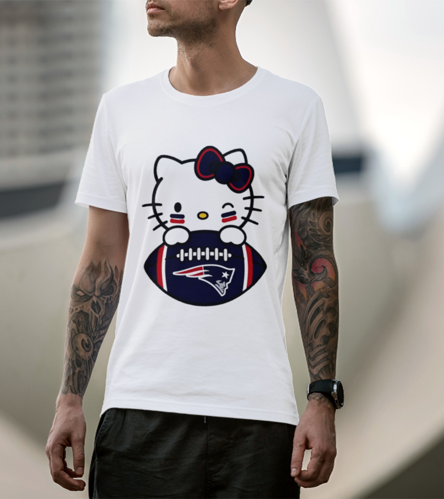New England Patriots Hello Kitty Collaboration 2026 Football Season T-Shirt