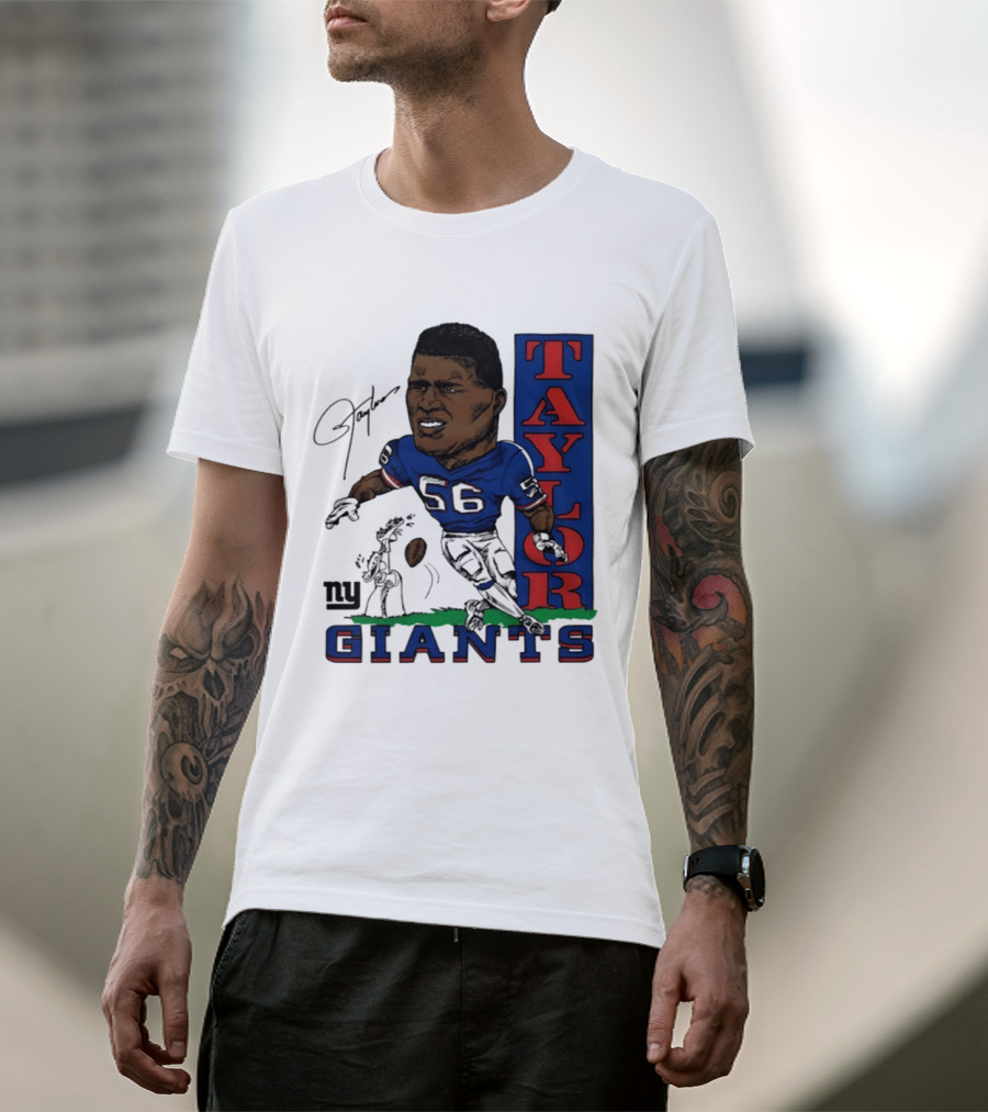 New York Giants Lawrence Taylor 56 Caricature Player T-Shirt