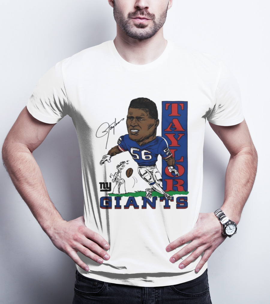 New York Giants Lawrence Taylor 56 Caricature Player T-Shirt