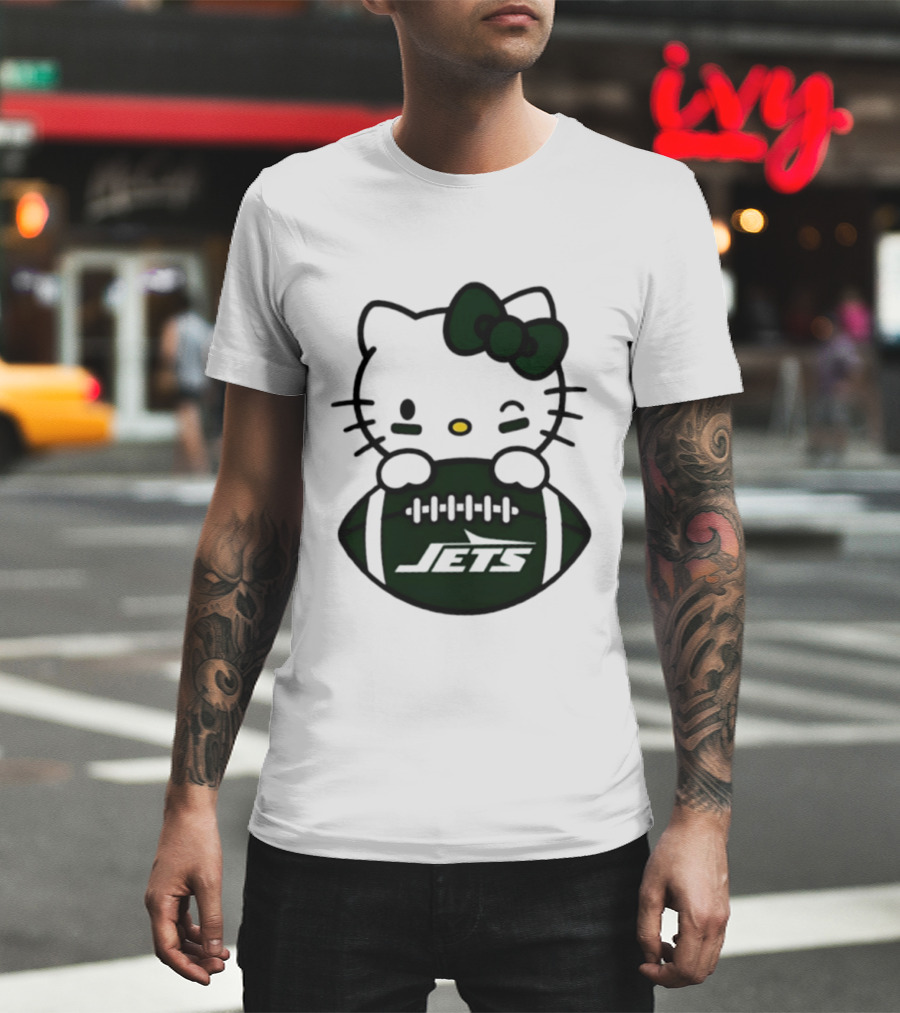 New York Jets Hello Kitty Football 2026 Season Collaboration T-Shirt