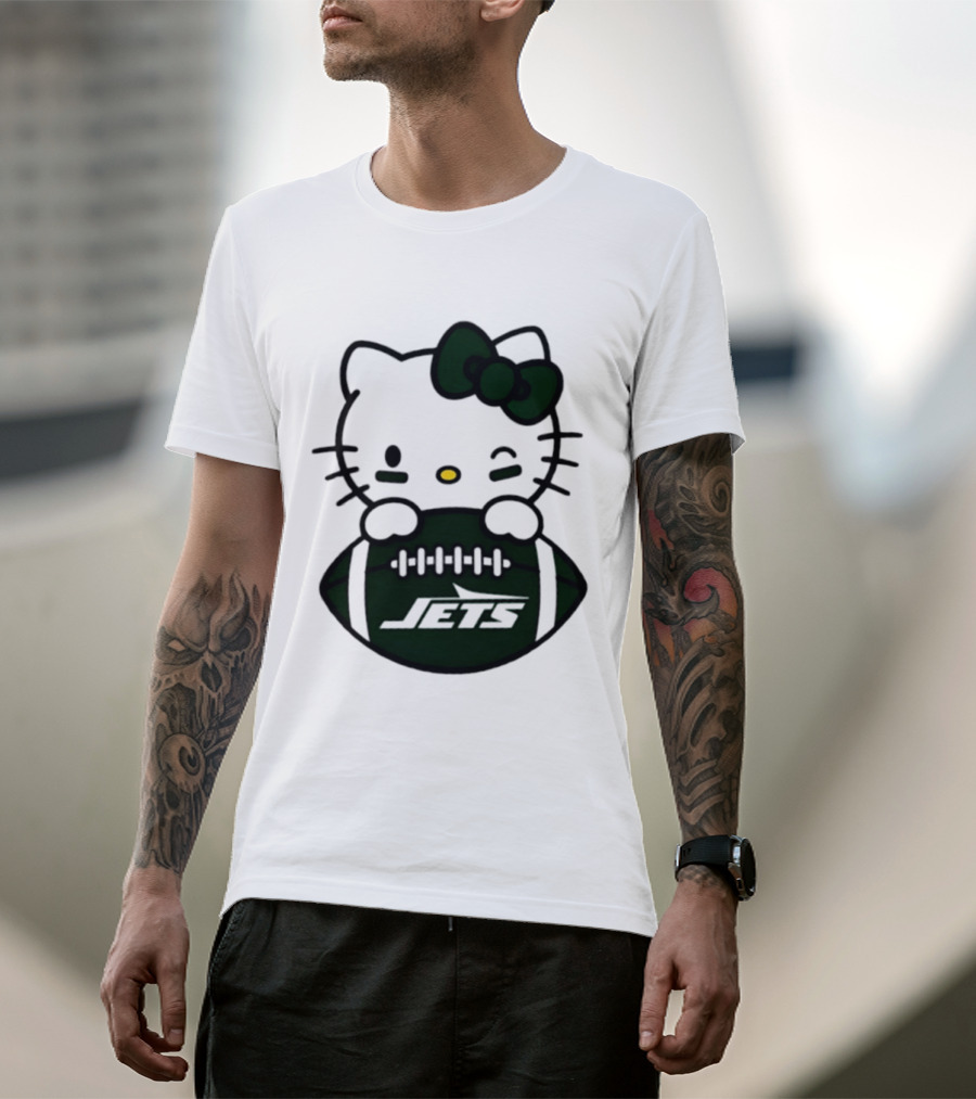 New York Jets Hello Kitty Football 2026 Season Collaboration T-Shirt
