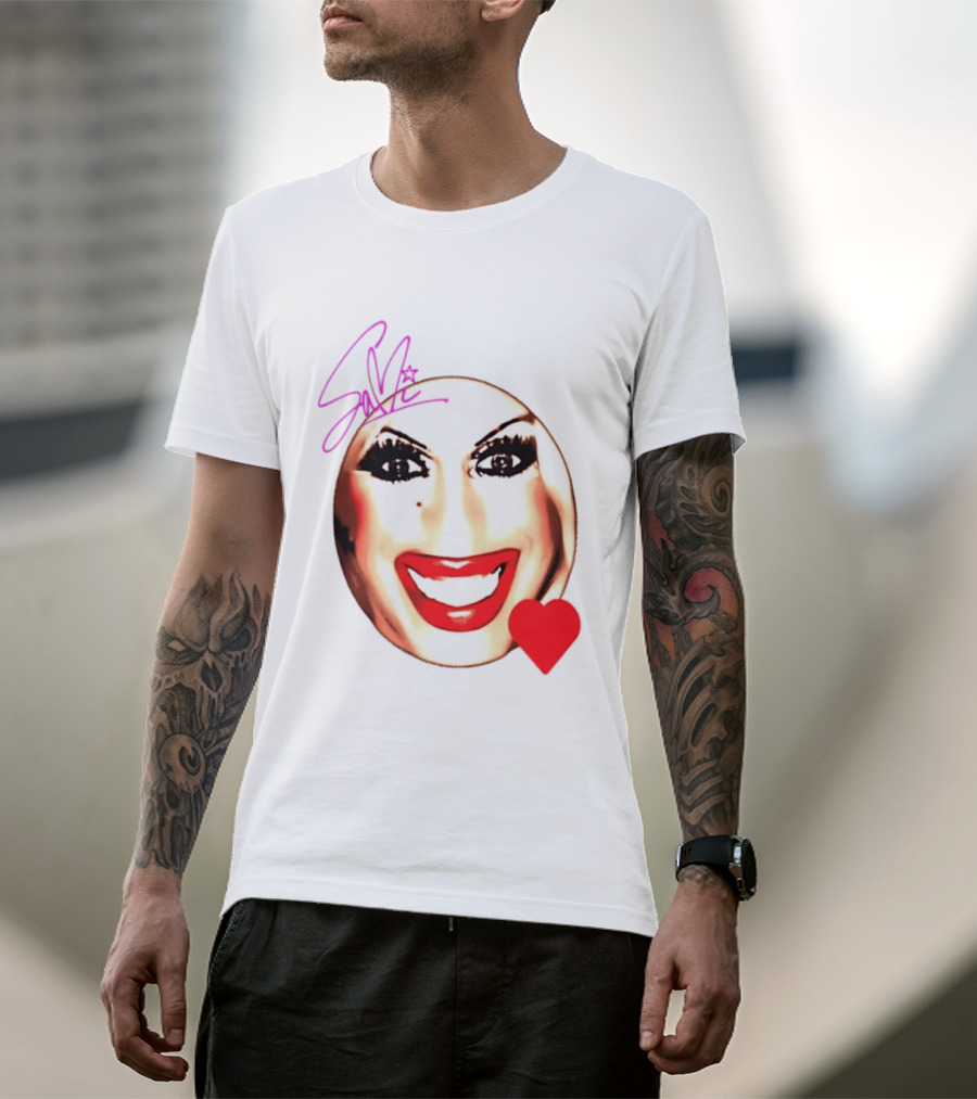 Sami Landri Big Face Heart Signature Red Lips T-Shirt