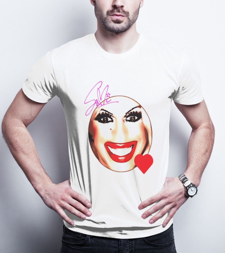 Sami Landri Big Face Heart Signature Red Lips T-Shirt