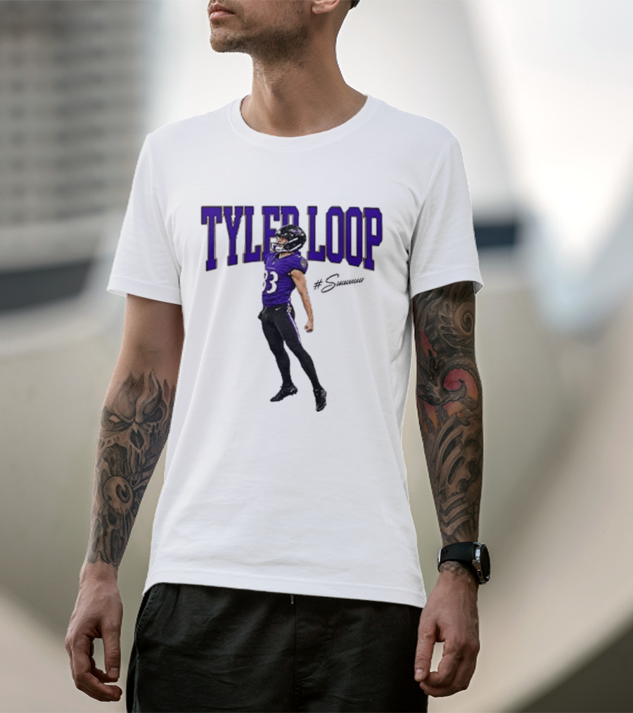 Tyler Loop Baltimore Football Player Celebration T-Shirt
