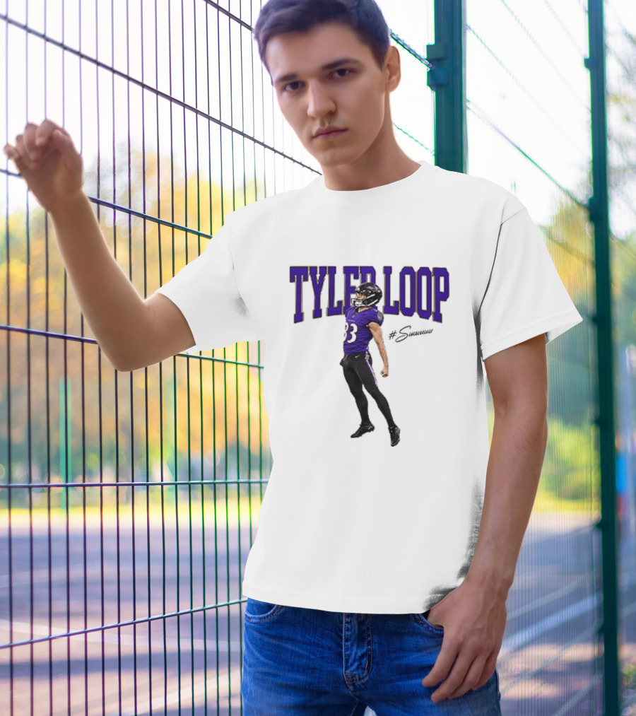 Tyler Loop Baltimore Football Player Celebration T-Shirt