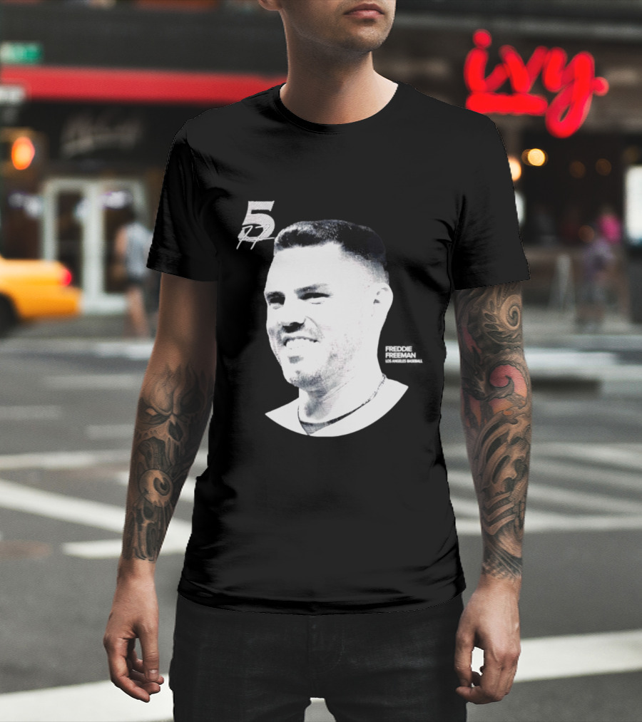 Freddie Freeman Number 5 Los Angeles Dodgers MLB 2026 Lineage Series T-Shirt