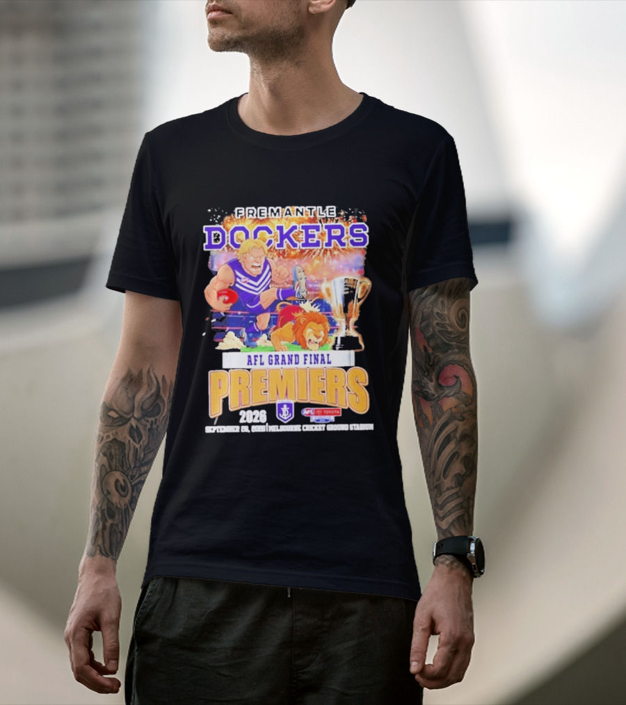 Fremantle Dockers 2026 AFL Grand Final Premiers Trophy Melbourne Cricket Ground Stadium T-Shirt