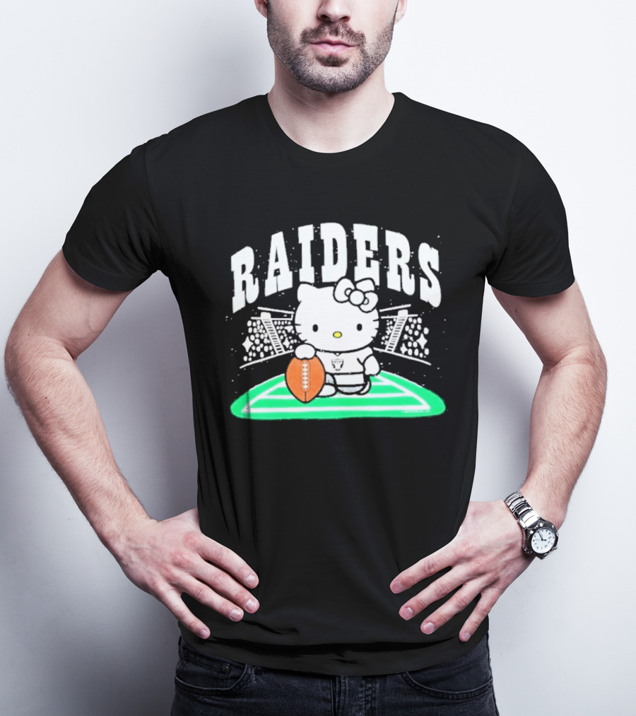 Hello Kitty Raiders Football Stadium Cartoon Collaboration T-Shirt