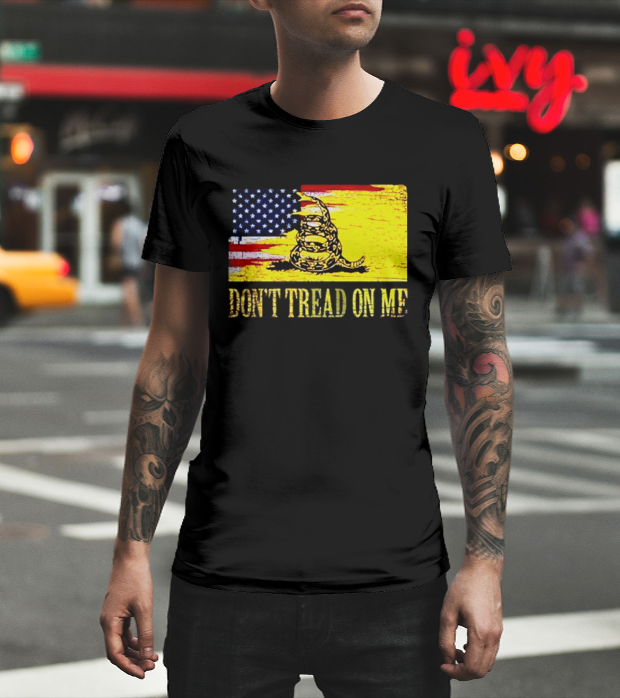 American Flag And Gadsden Snake Don't Tread On Me T-Shirt