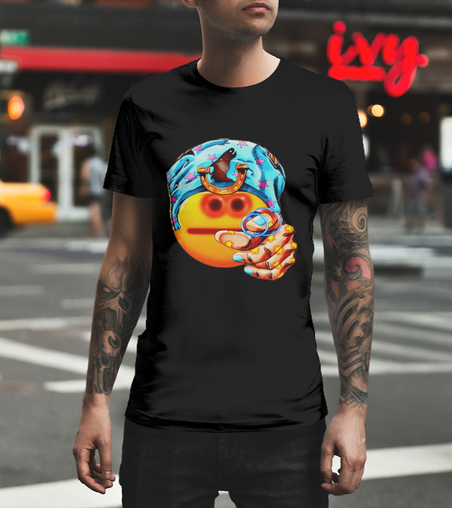 Johnny Joestar Emoji Icon With Star And Horse T-Shirt