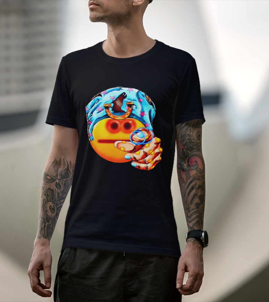 Johnny Joestar Emoji Icon With Star And Horse T-Shirt