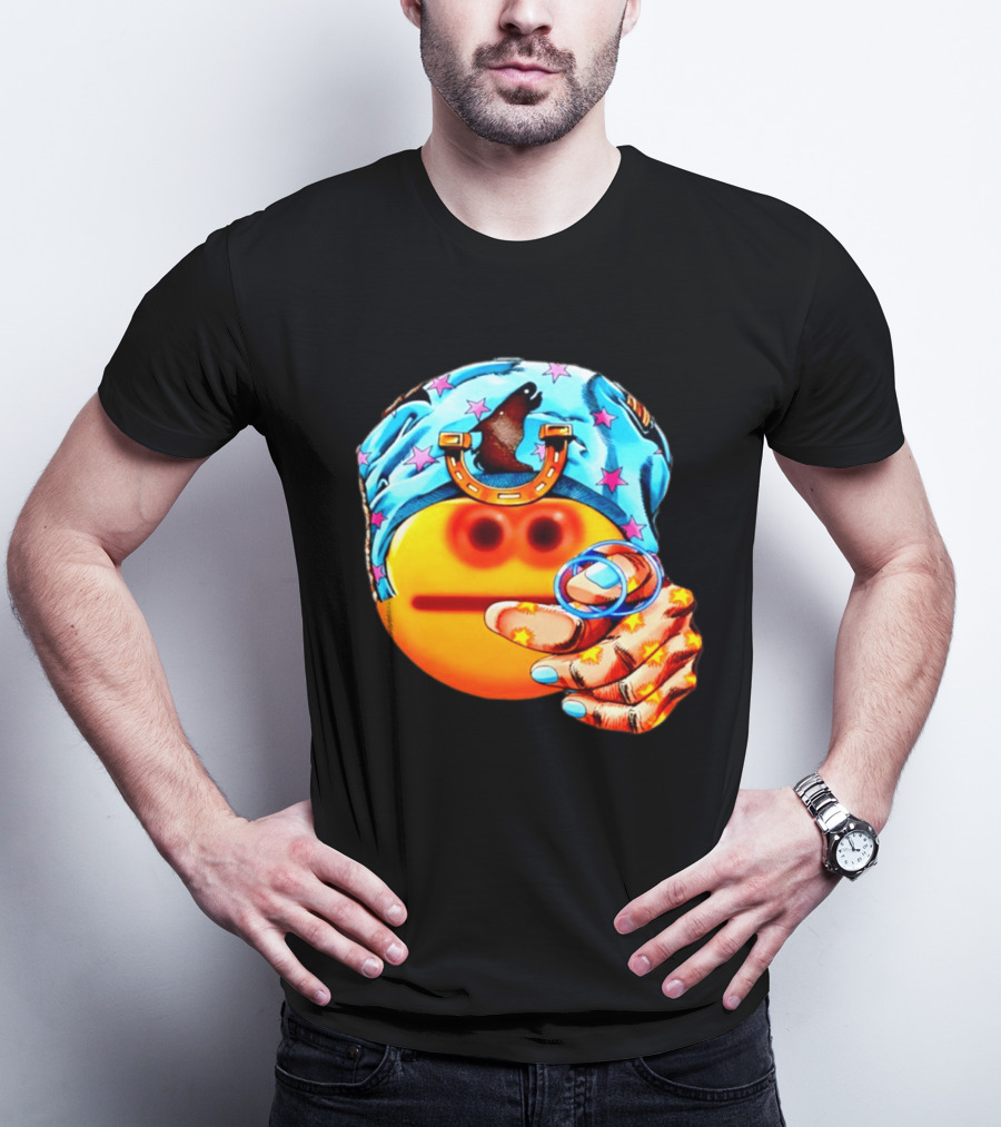 Johnny Joestar Emoji Icon With Star And Horse T-Shirt