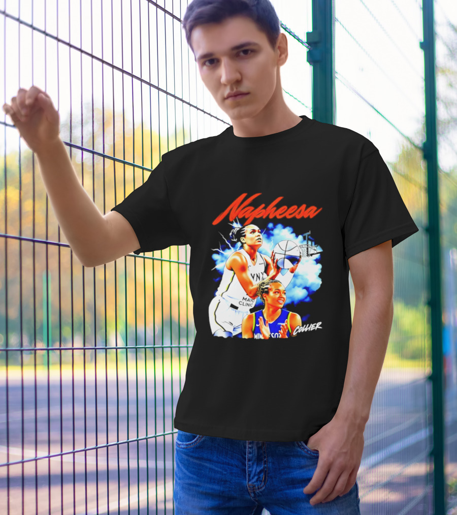 Napheesa Collier Minnesota Lynx Basketball Player In Action T-Shirt