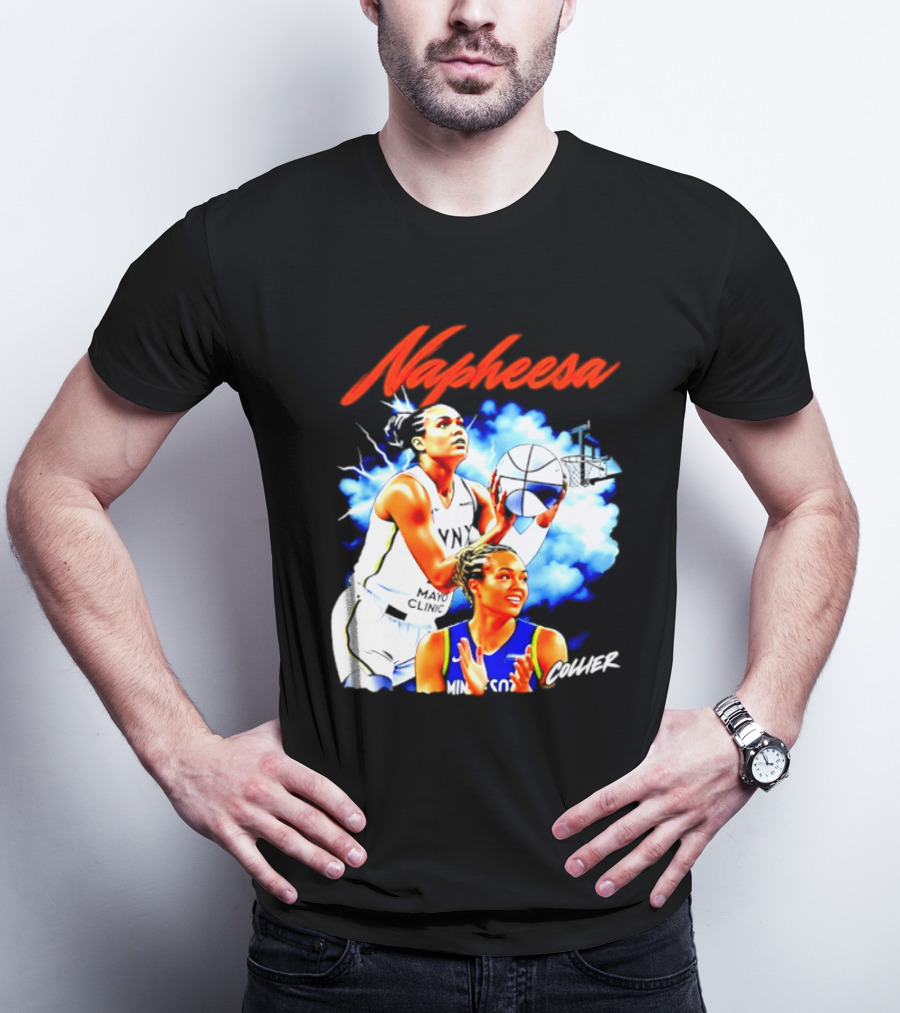 Napheesa Collier Minnesota Lynx Basketball Player In Action T-Shirt
