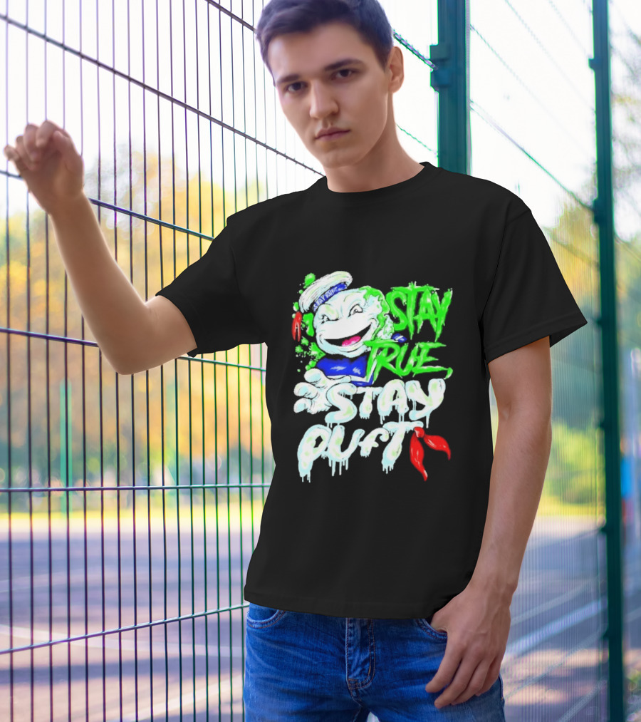 Stay True Stay Puft Ghostbusters 80s Movies Marshmallow Man T-Shirt