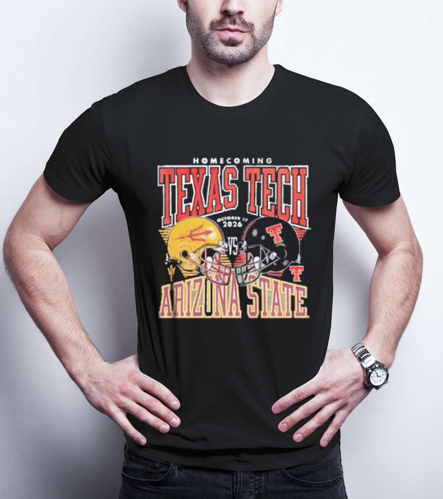 Texas Tech Vs Arizona State Homecoming Football 2026 Helmet Showdown T-Shirt