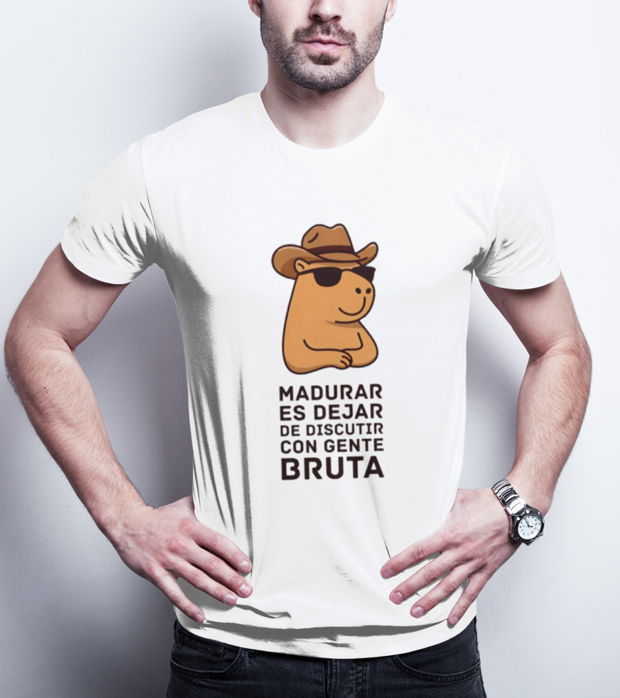 Capybara Madurar Es Dejar De Discutir Con Gente Bruta Cowgirl Hat Sunglasses T-Shirt
