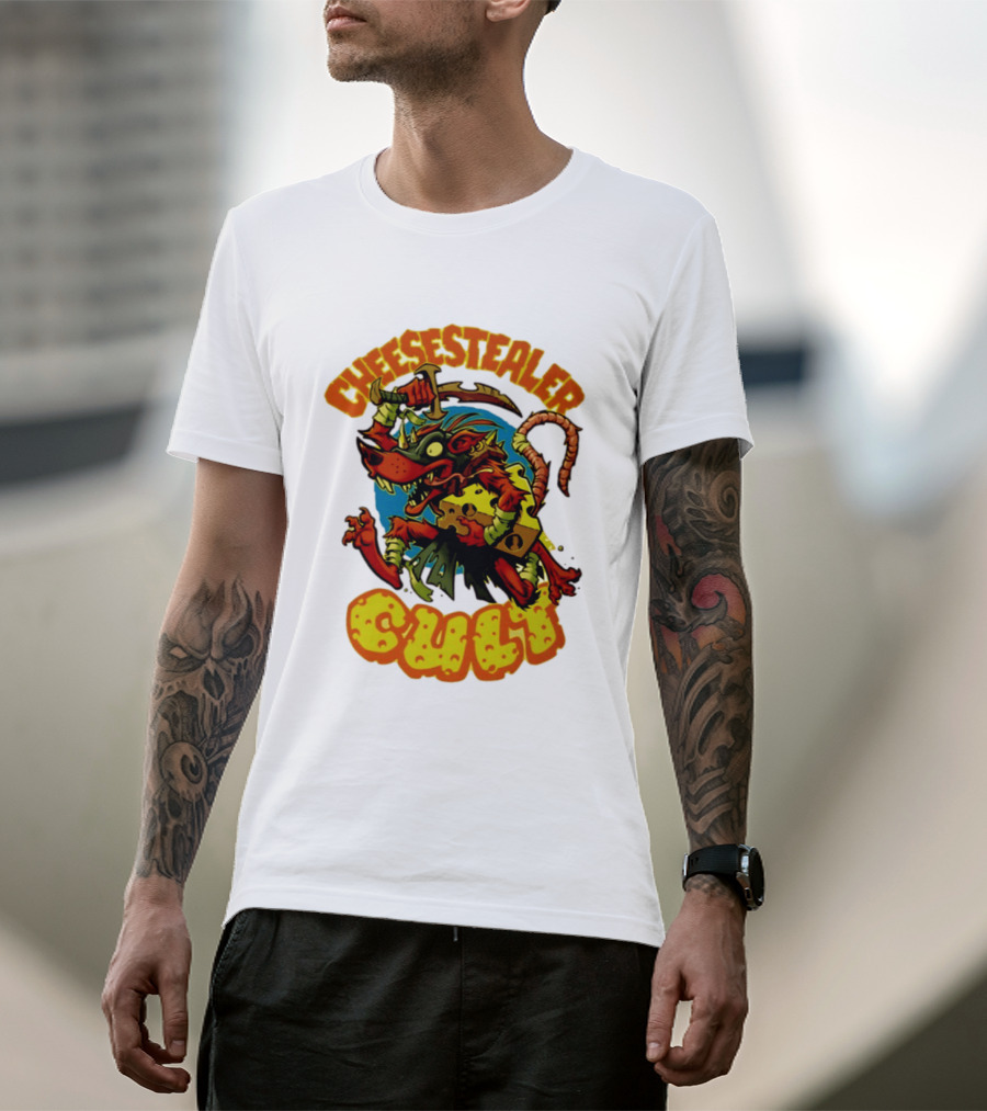 Cheesestealer Cult Rat With Cheese Halloween Fantasy T-Shirt