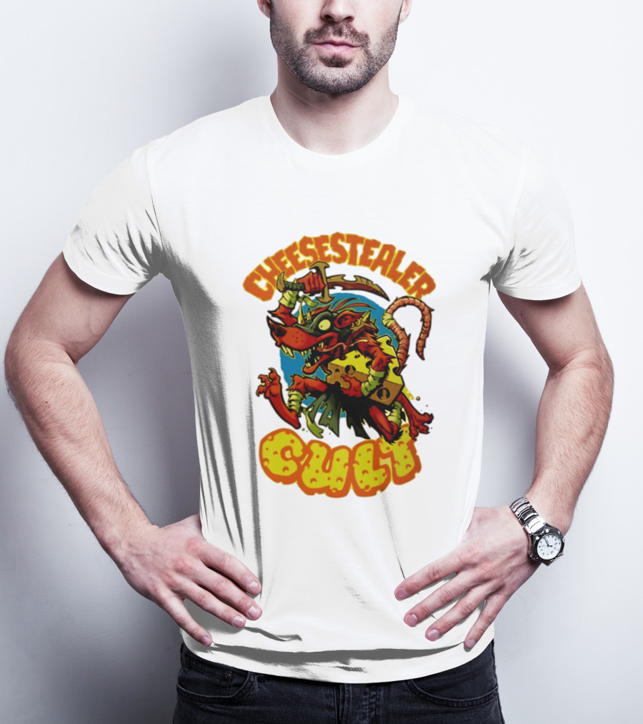 Cheesestealer Cult Rat With Cheese Halloween Fantasy T-Shirt