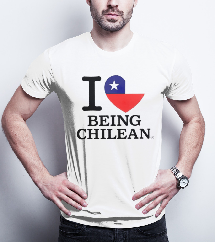 I Love Being Chilean Heart Flag T-Shirt
