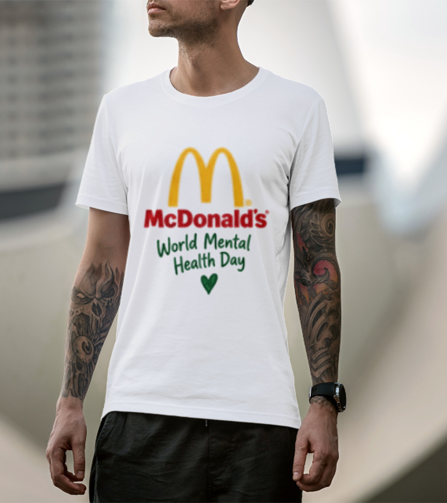 McDonald's World Mental Health Day Green Ribbon Awareness T-Shirt