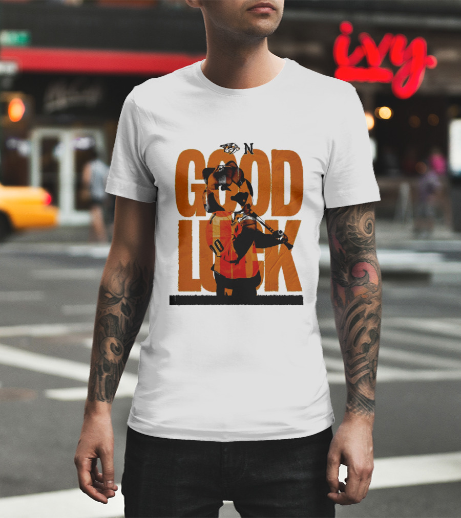 Nashville Predators Gnash Good Luck Hockey T-Shirt