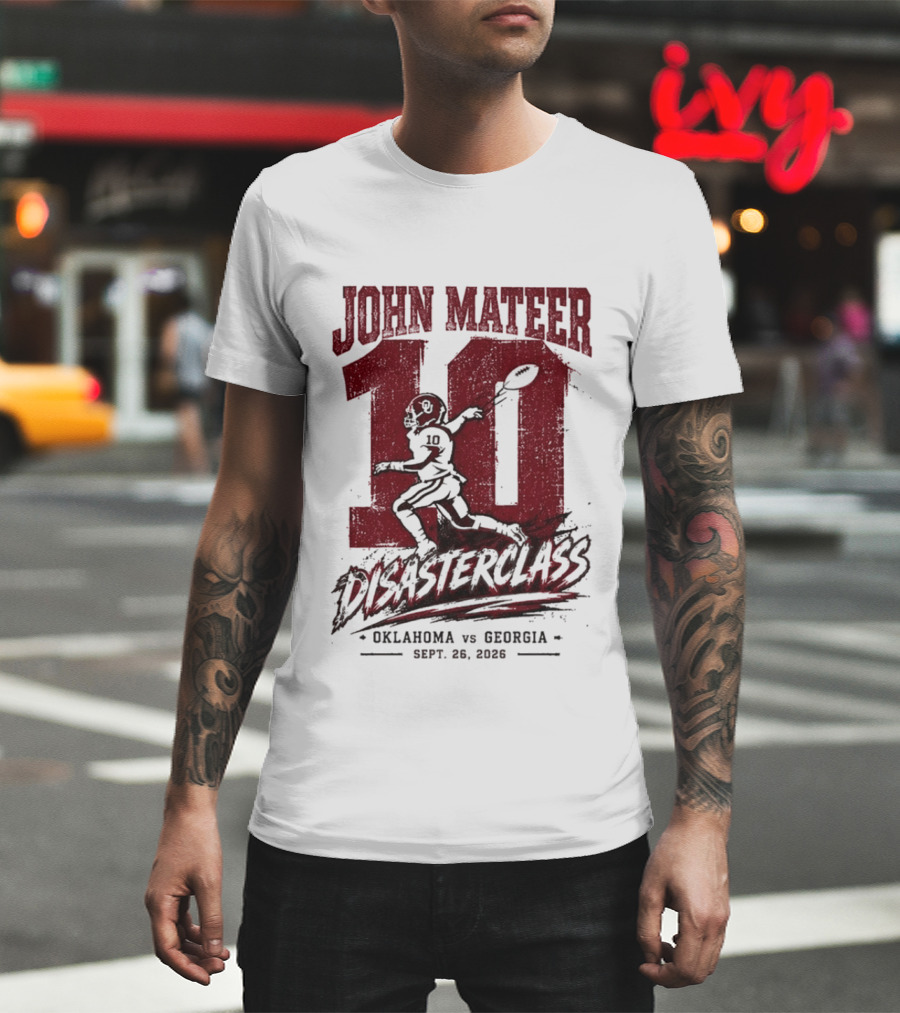 NCAA 2026 Oklahoma Vs Georgia John Mateer 10 Disasterclass Sept 26 T-Shirt