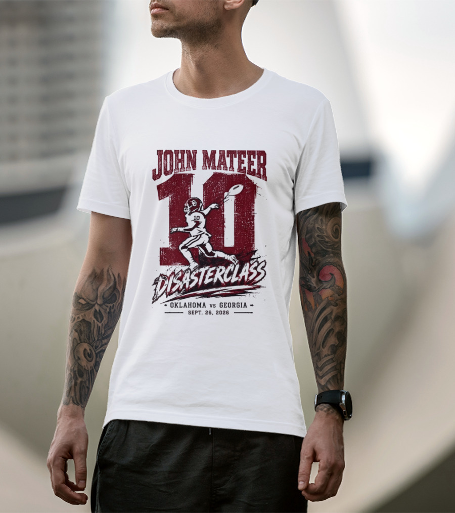 NCAA 2026 Oklahoma Vs Georgia John Mateer 10 Disasterclass Sept 26 T-Shirt
