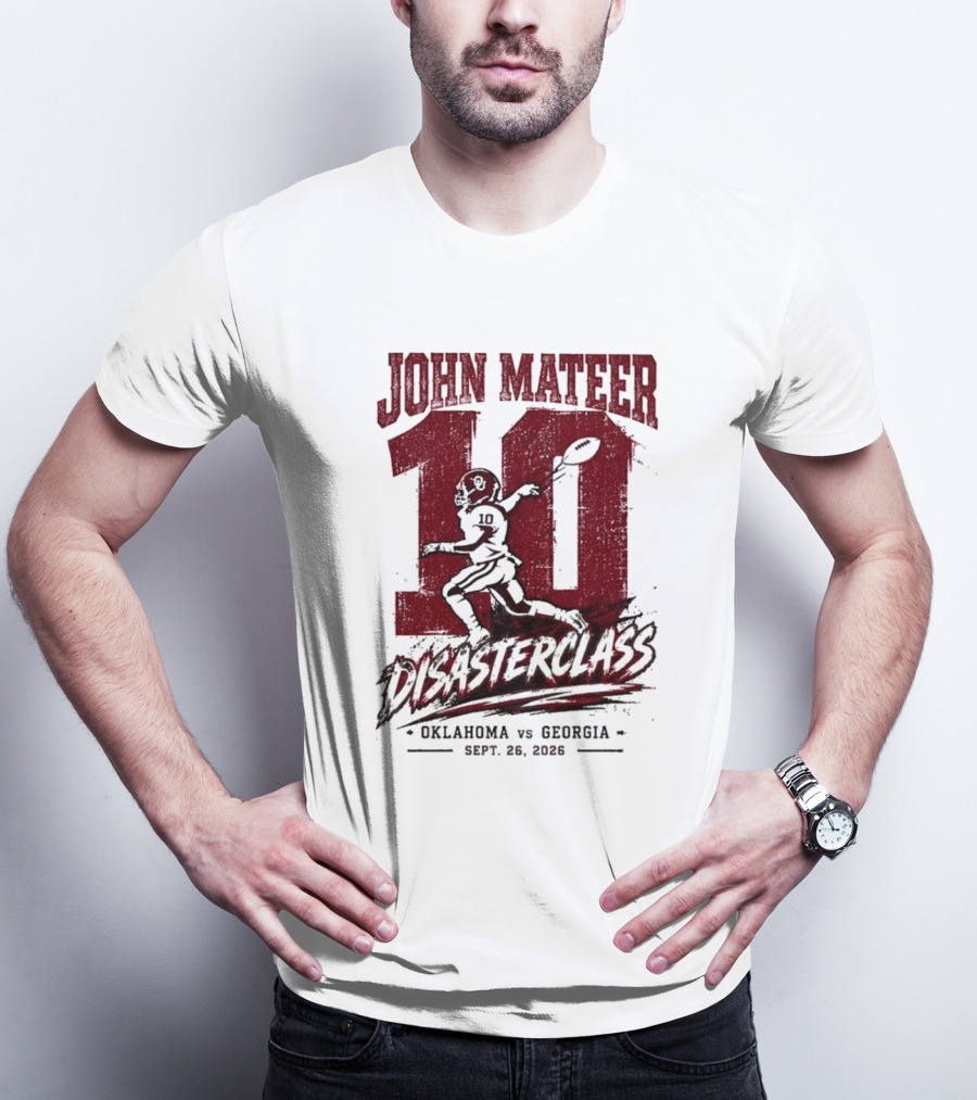NCAA 2026 Oklahoma Vs Georgia John Mateer 10 Disasterclass Sept 26 T-Shirt