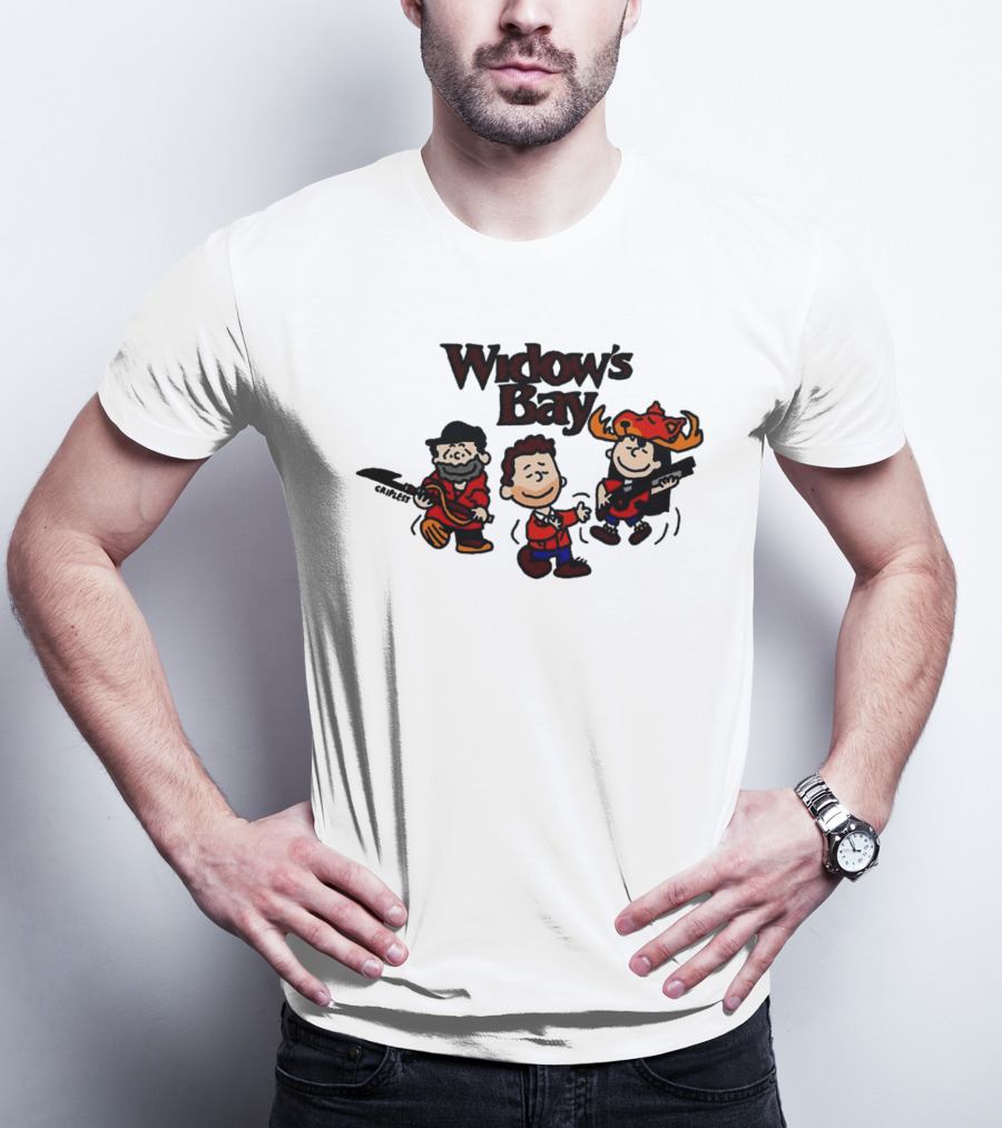 Widow's Bay Cartoon Characters With Bold Outfits And Musical Instruments T-Shirt