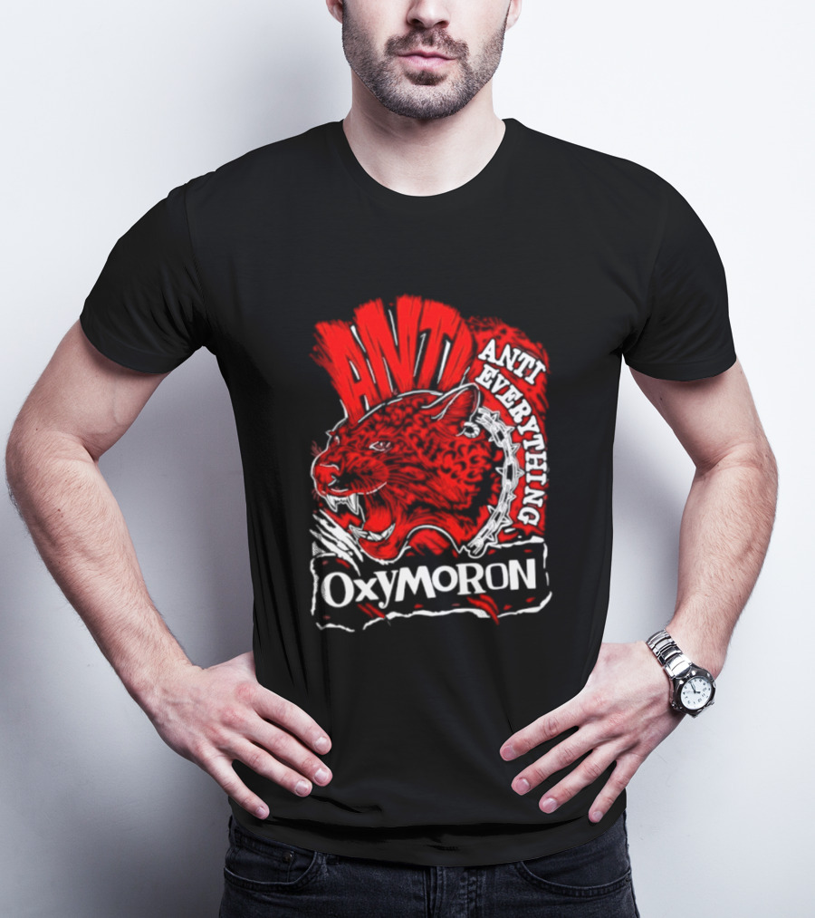 Anti Everything Oxymoron Panther Punk Rock T-Shirt